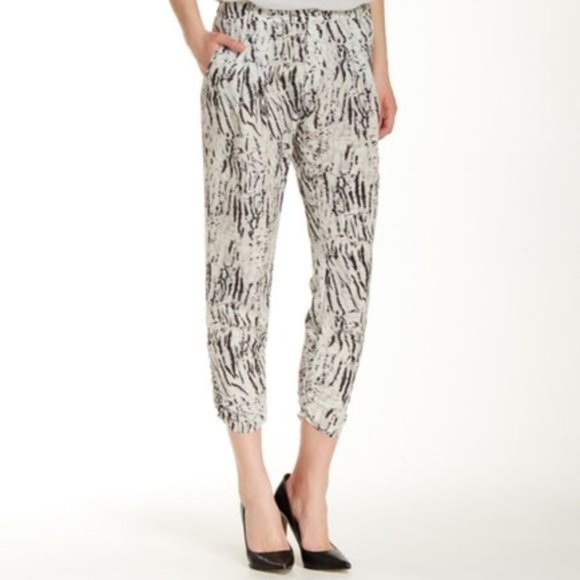 Parker | Pants & Jumpsuits | Parker Devlin Animal Print Ruched Crop ...
